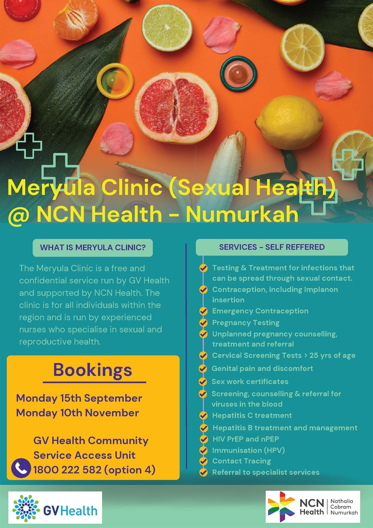 Meryula Clinic (Sexual Health) @ NCN Health- Numurkah Moira Shire