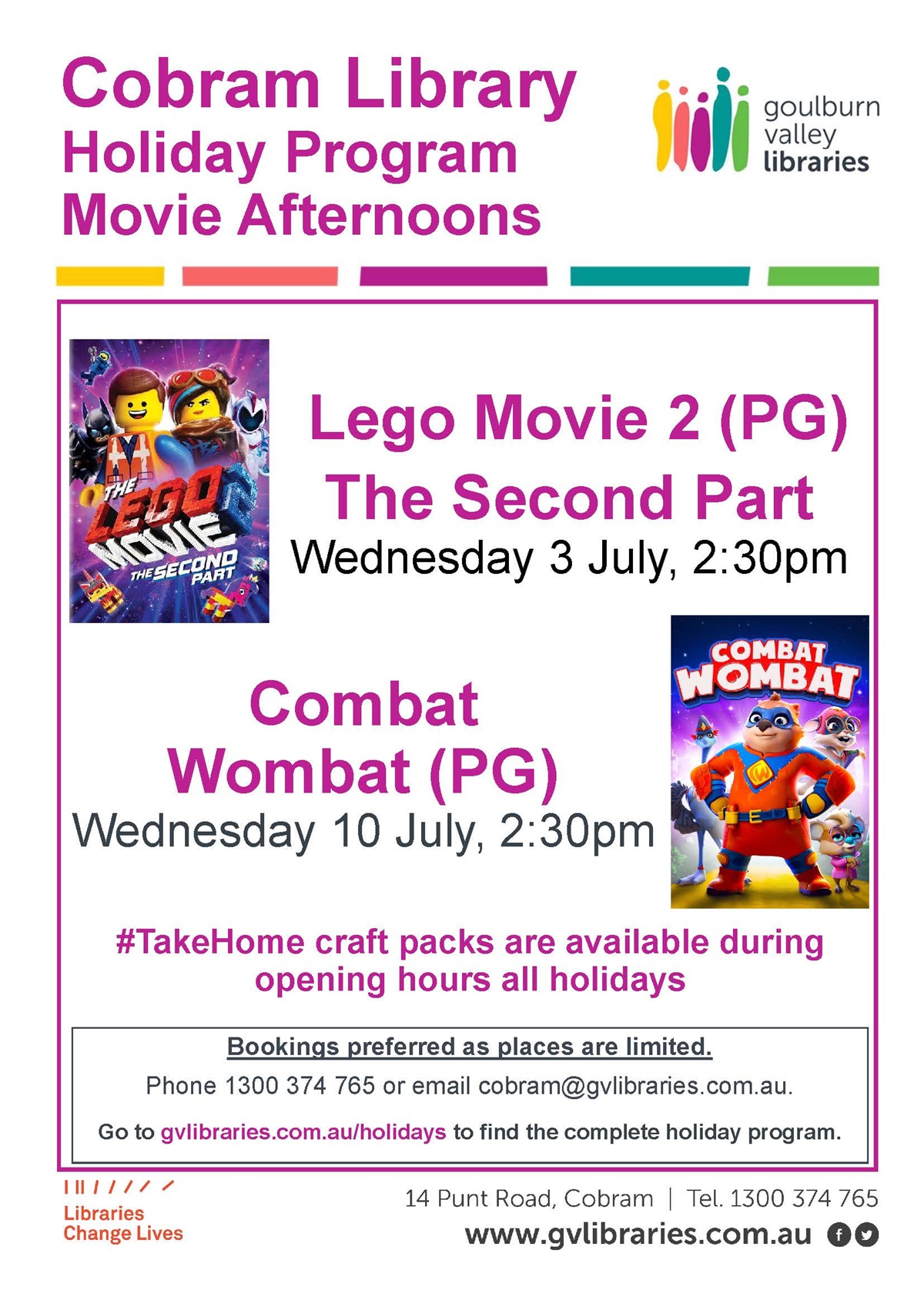 Cobram Library Holiday Program- Movie Afternoons Moira Shire